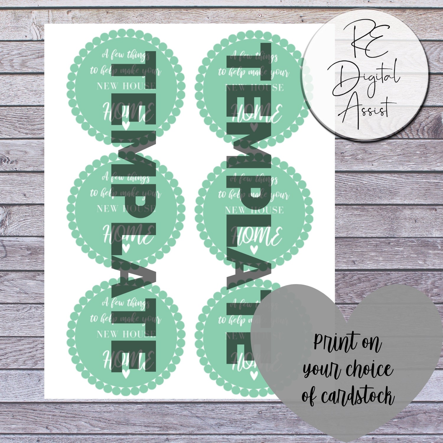 Housewarming Printable NEW HOME Card Tag Download Real Estate | Etsy