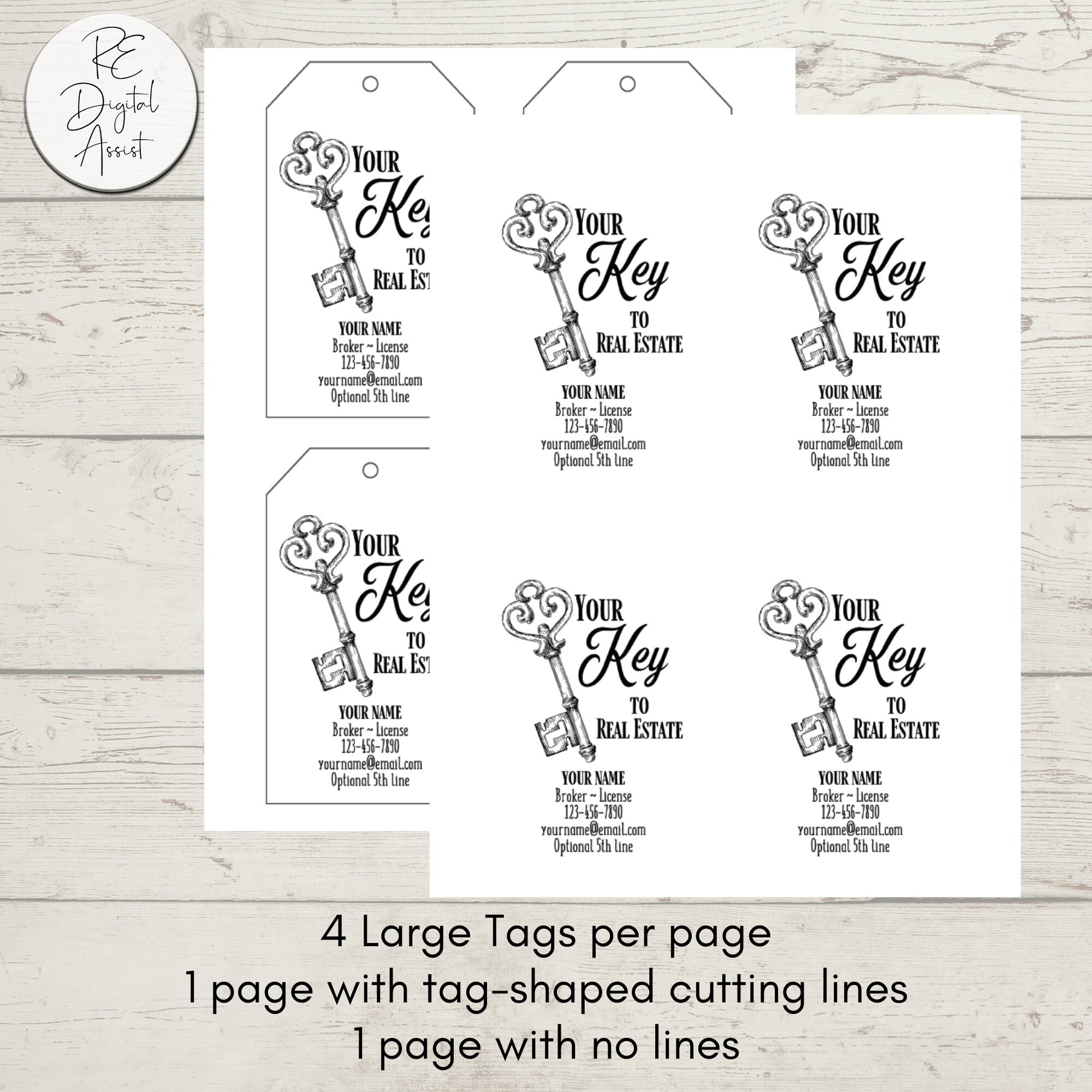 Key to Real Estate Printable Pop by Tags Real Estate Agent | Etsy