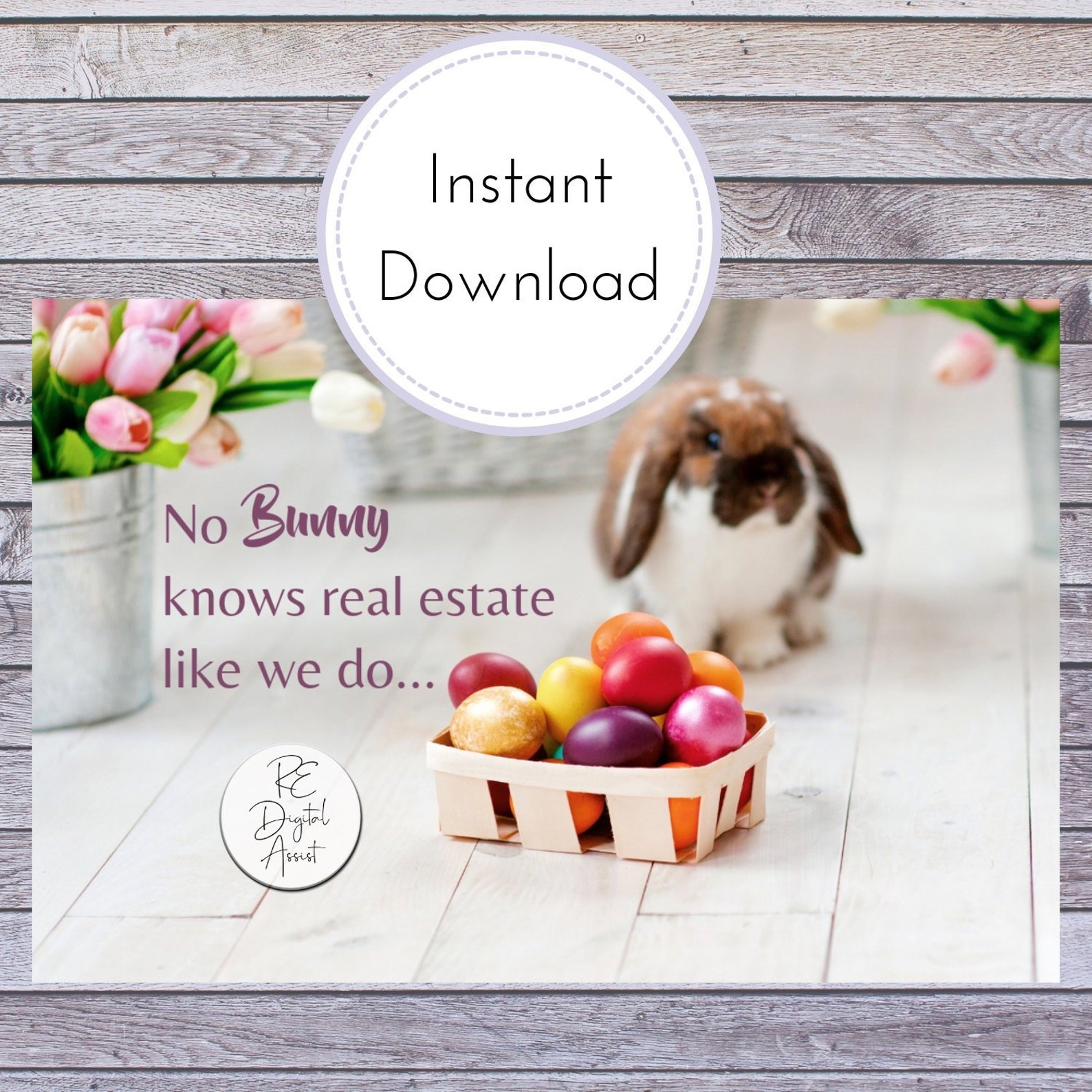 Real Estate Easter 4x6 Bunny Postcard | Easter April Real Estate Team ...