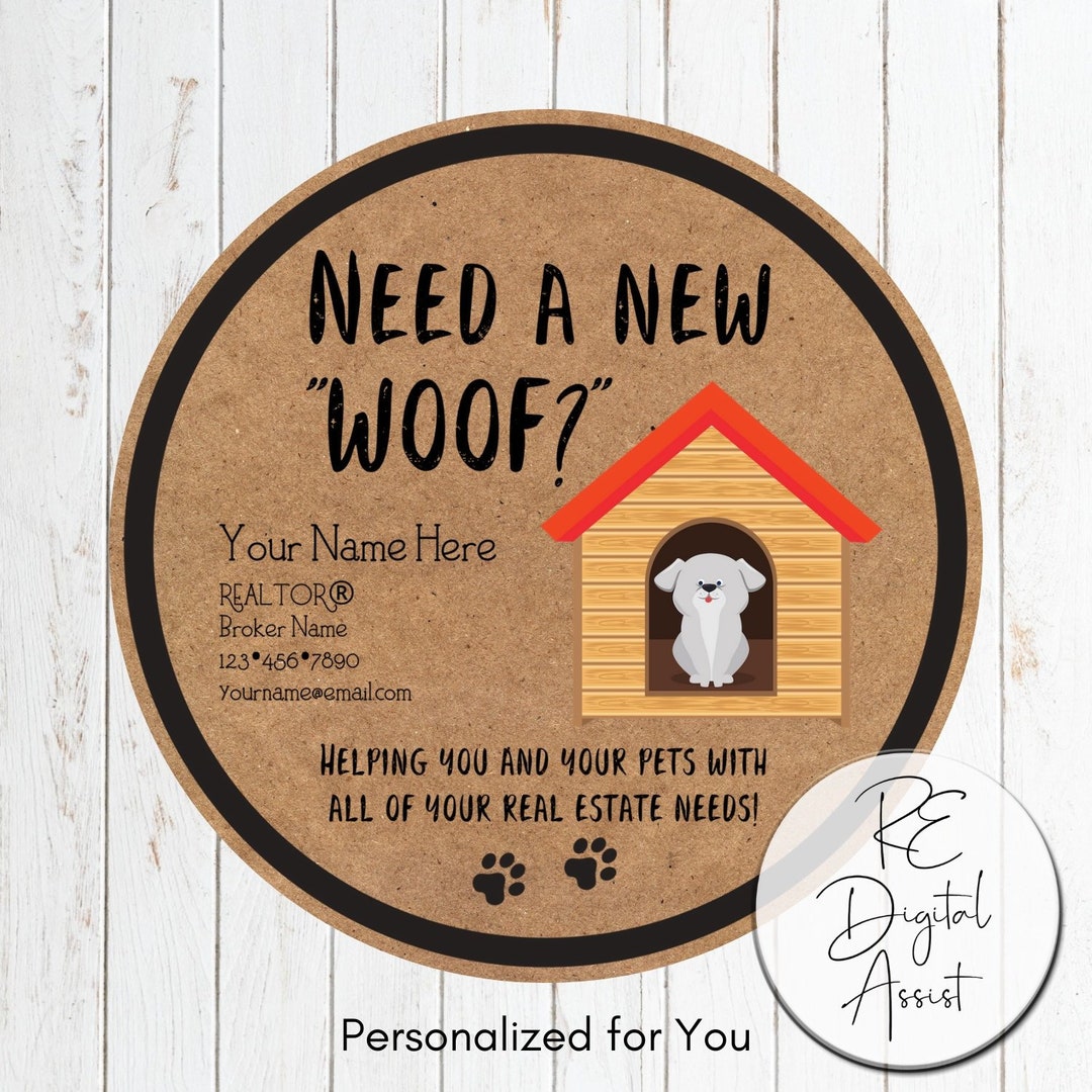 Real Estate Dog Treat Pop by Event Printable Tag, Pet Friendly ...