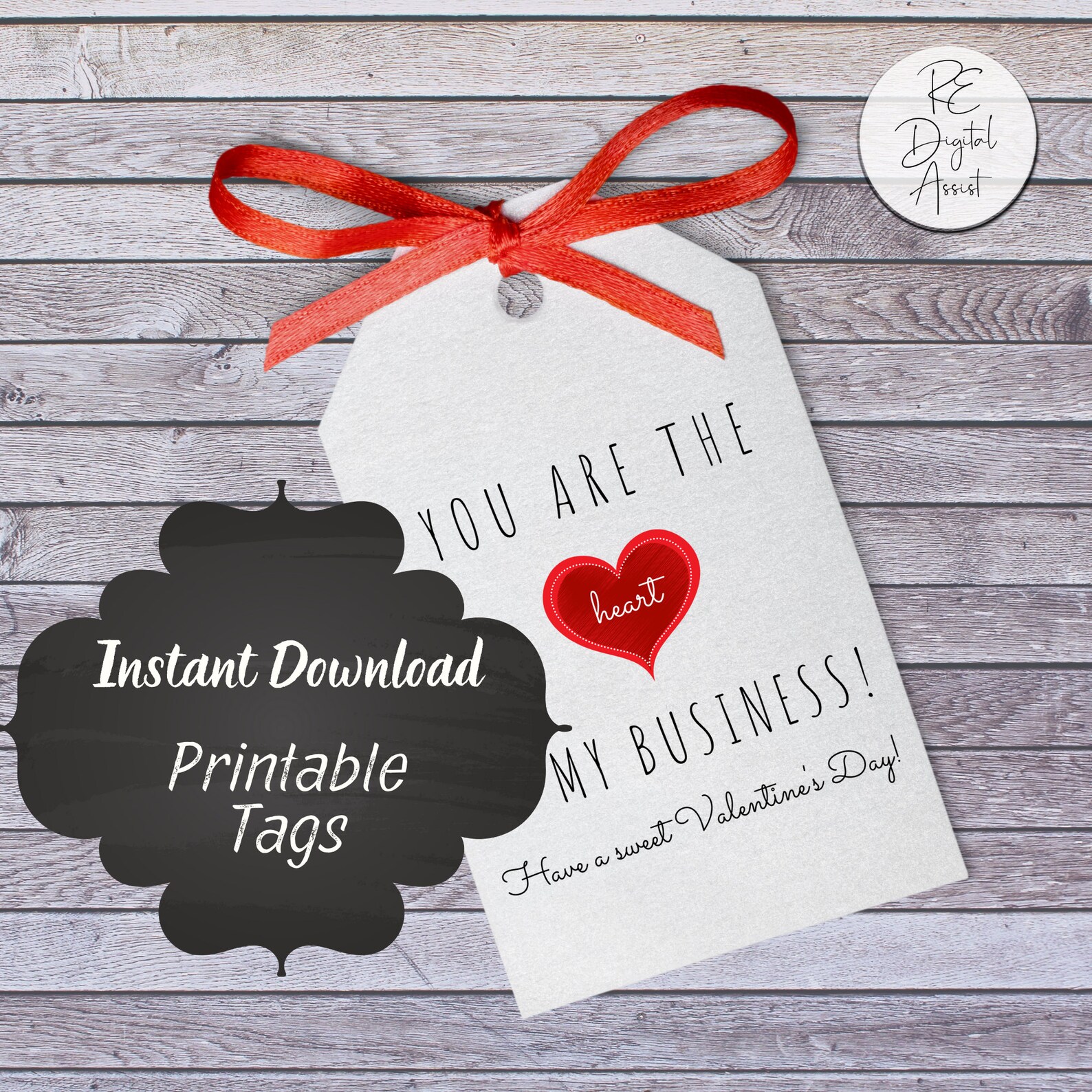 PRINTABLE Business Heart Appreciation Tag Download Client - Etsy