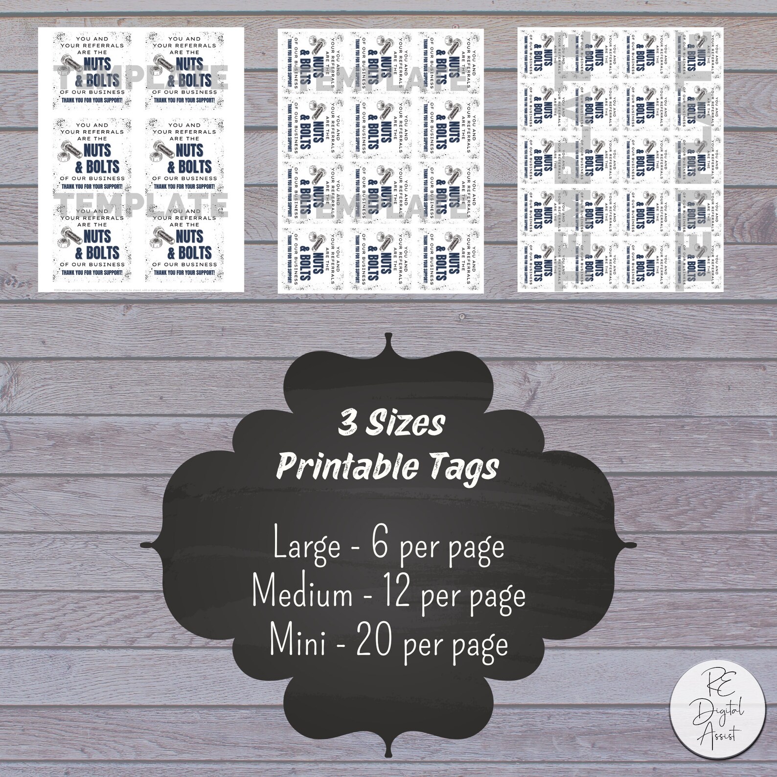 Home Improvement Gift Tags, Printable Business Client Referral Buyer ...