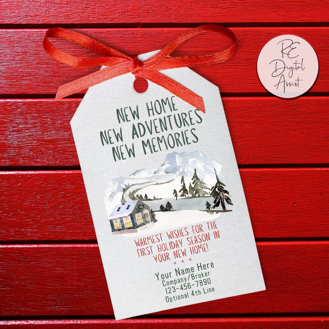 Christmas New Home Gift Tag Personalized Real Estate Holiday | Etsy