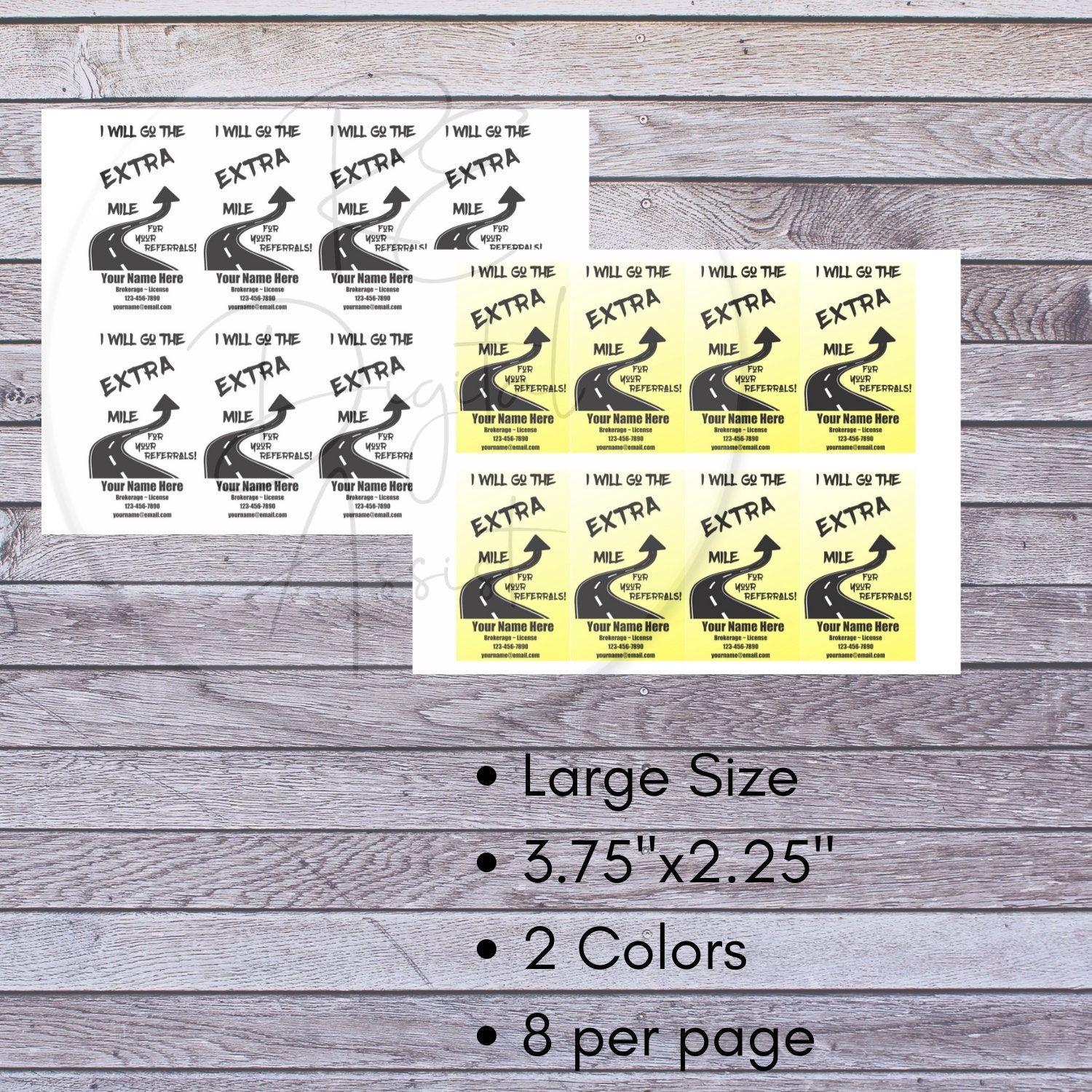 Referrals Extra Mile Printable Tags Labels Real Estate | Etsy