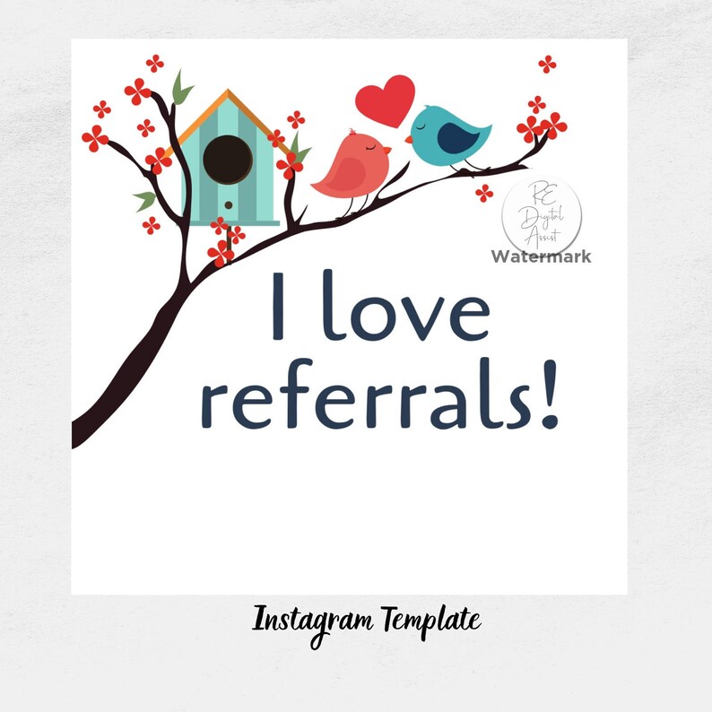 SALE I Love Referrals Instagram Template Spring Birds | Etsy