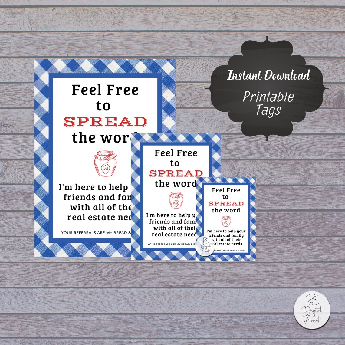 PRINTABLE Jam Spread Real Estate Pop by Gift Tags Neighbor - Etsy