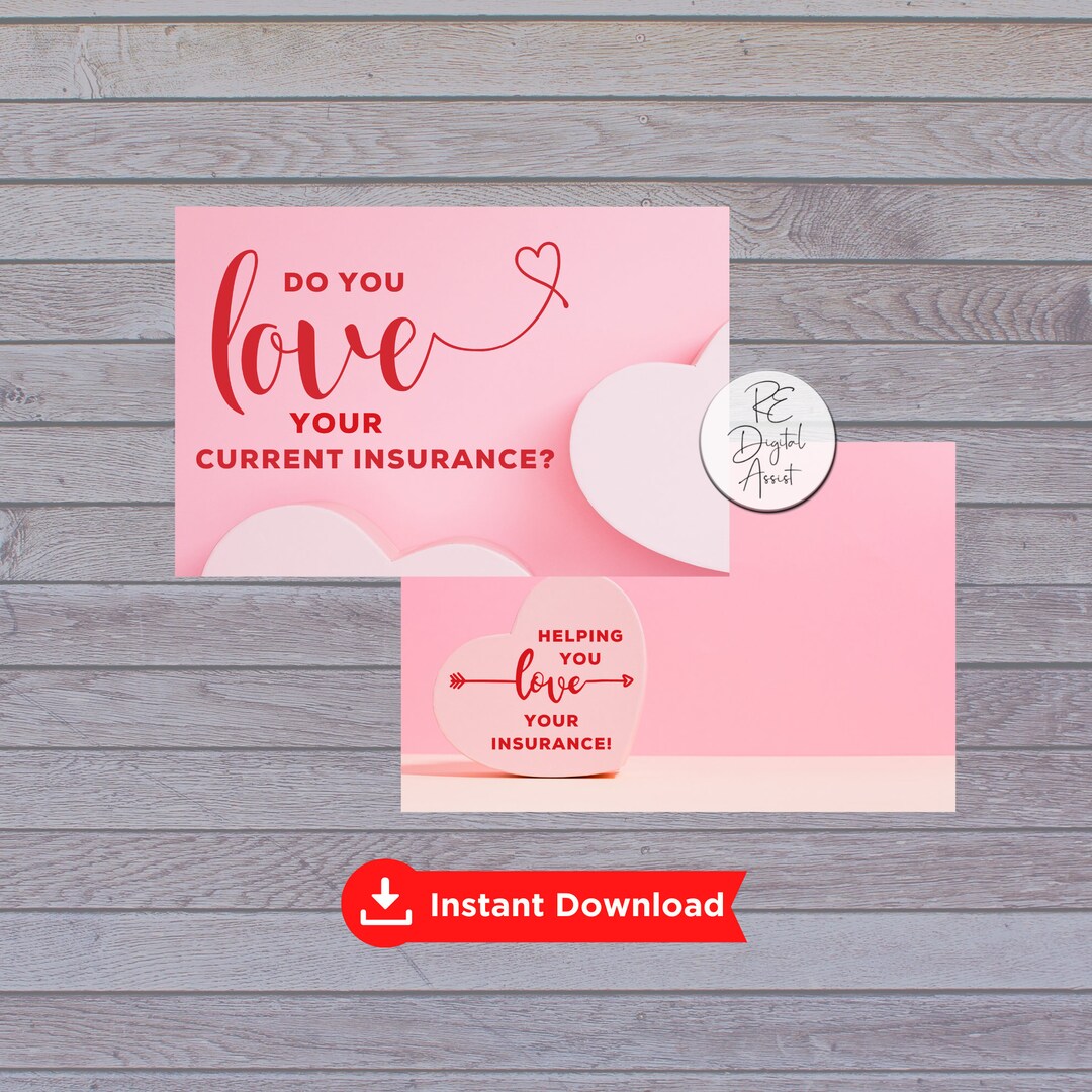 Valentine Insurance Love Marketing Postcard Lead Generation Business ...