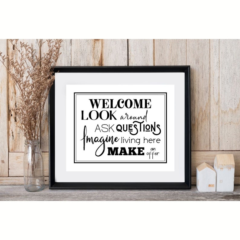 Open House Welcome Sign Printable Real Estate Agent Broker - Etsy