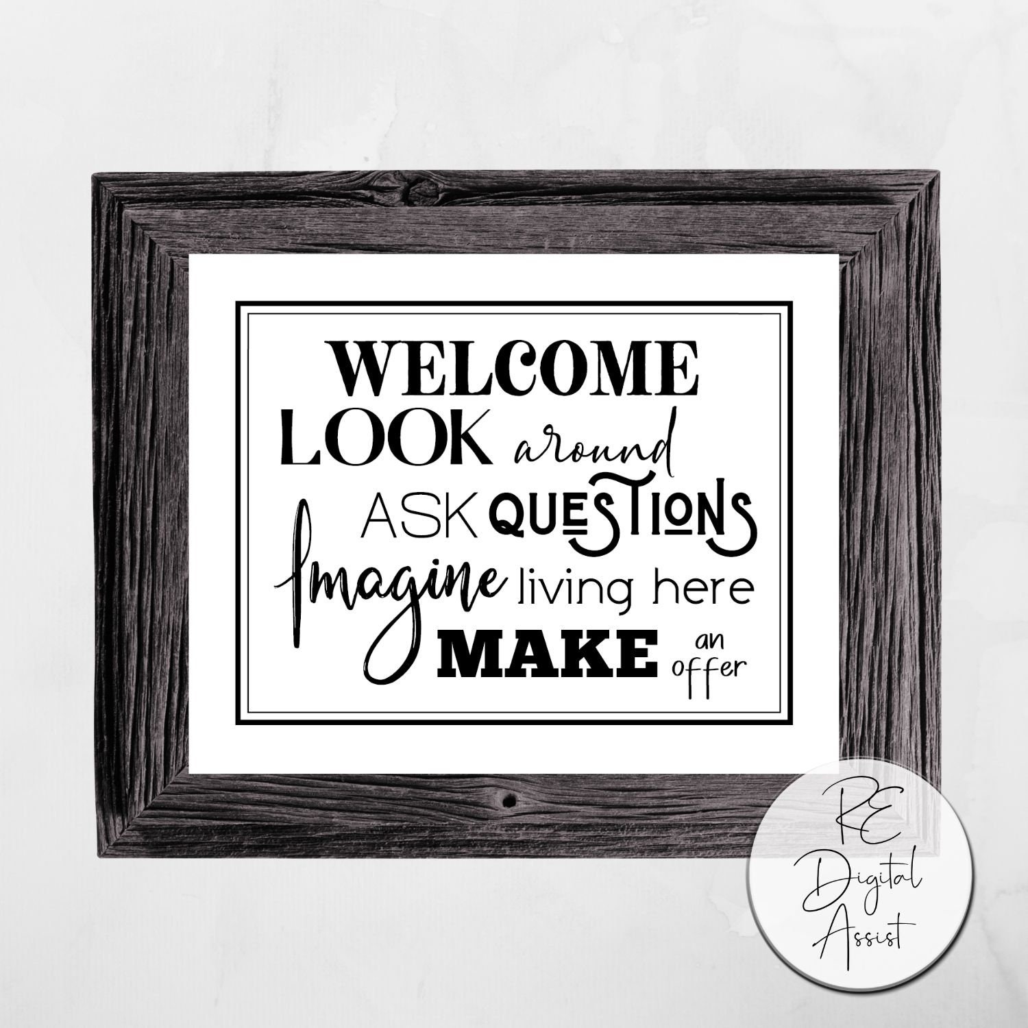 Open House Welcome Sign Printable Real Estate Agent Broker | Etsy