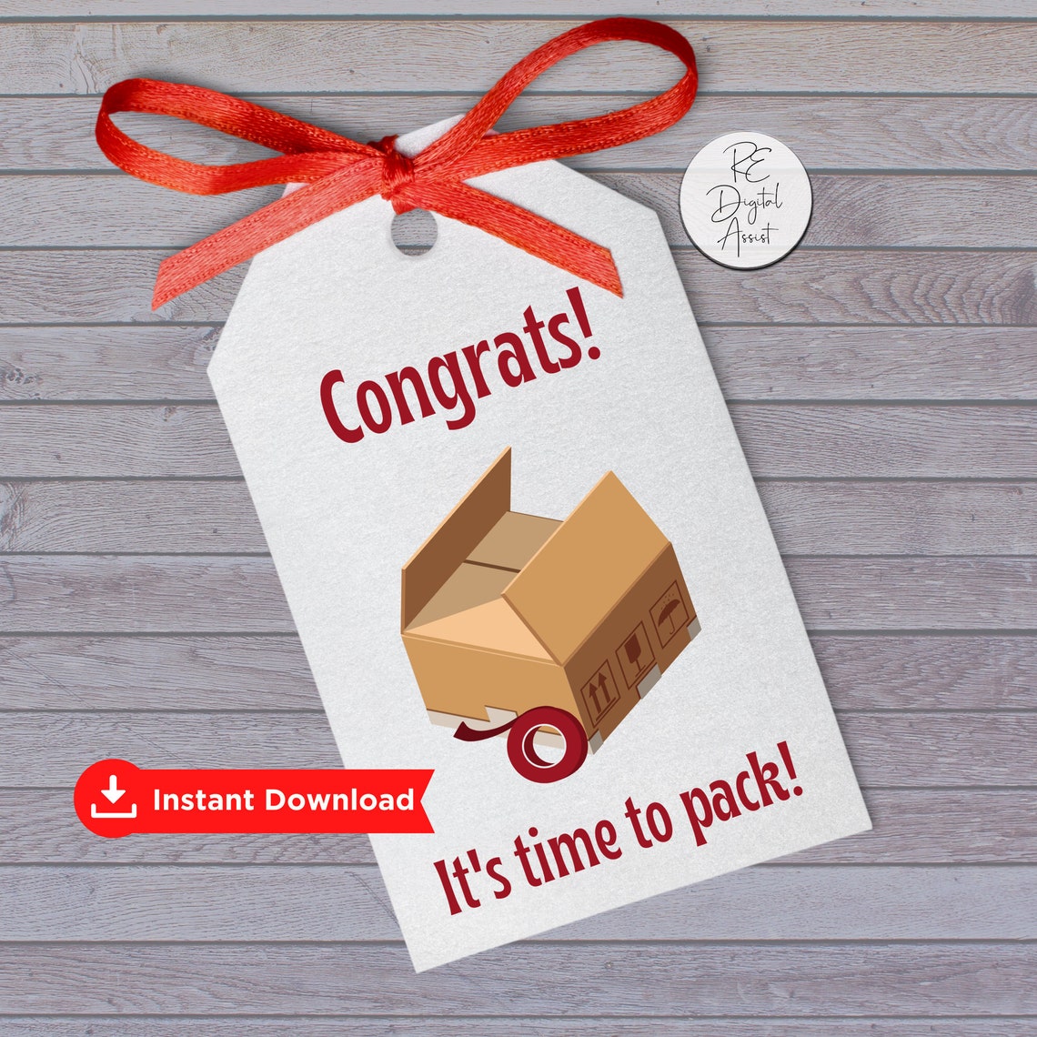 PRINTABLE Moving Congratulation Tags, Home Buyer Seller Real Estate ...