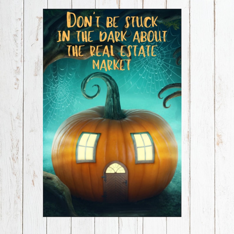 Halloween Real Estate Postcard Front Design Instant Download PDF, Stuck ...