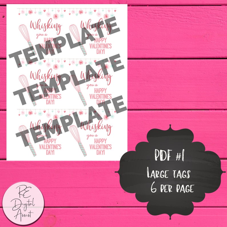 Valentine Whisk Gift Tag Download Chef Kitchen Business | Etsy