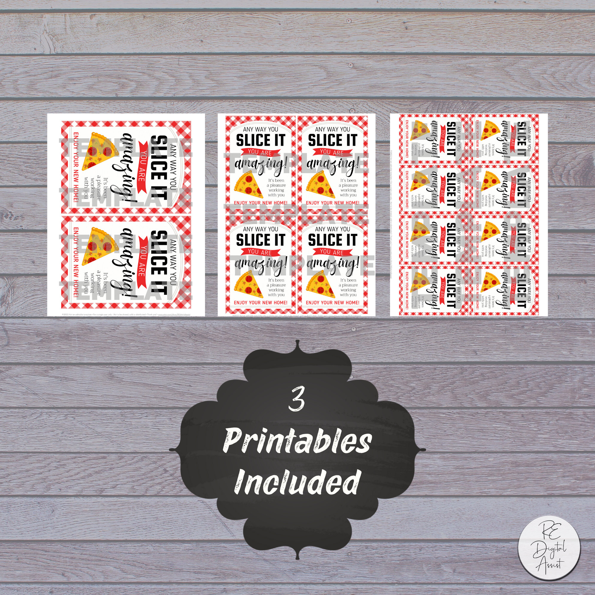 PRINTABLE Pizza Home Buyer Real Estate Pop by Gift Tags - Etsy