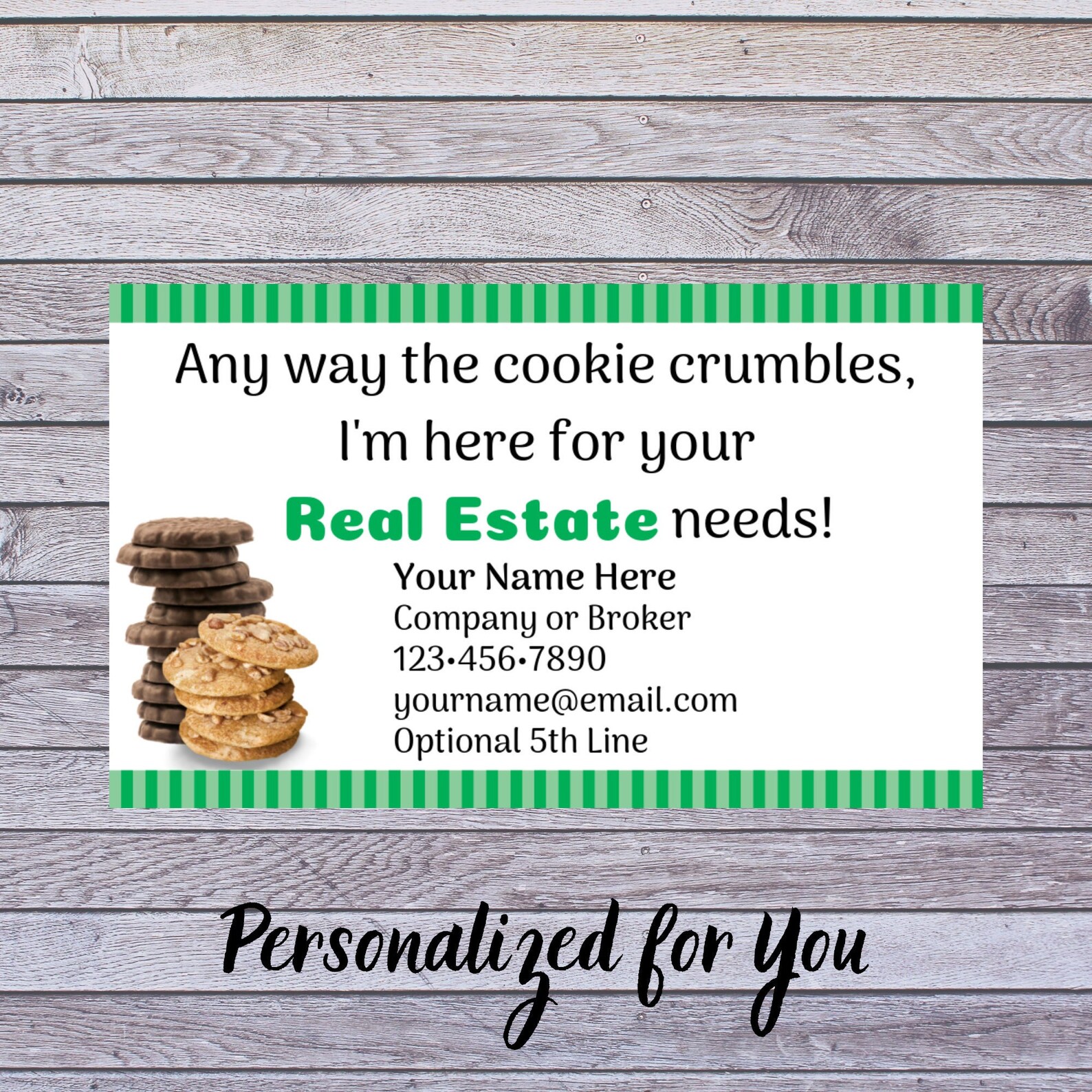 Business Referral Cookies Custom Tag Printable Cookie Card - Etsy