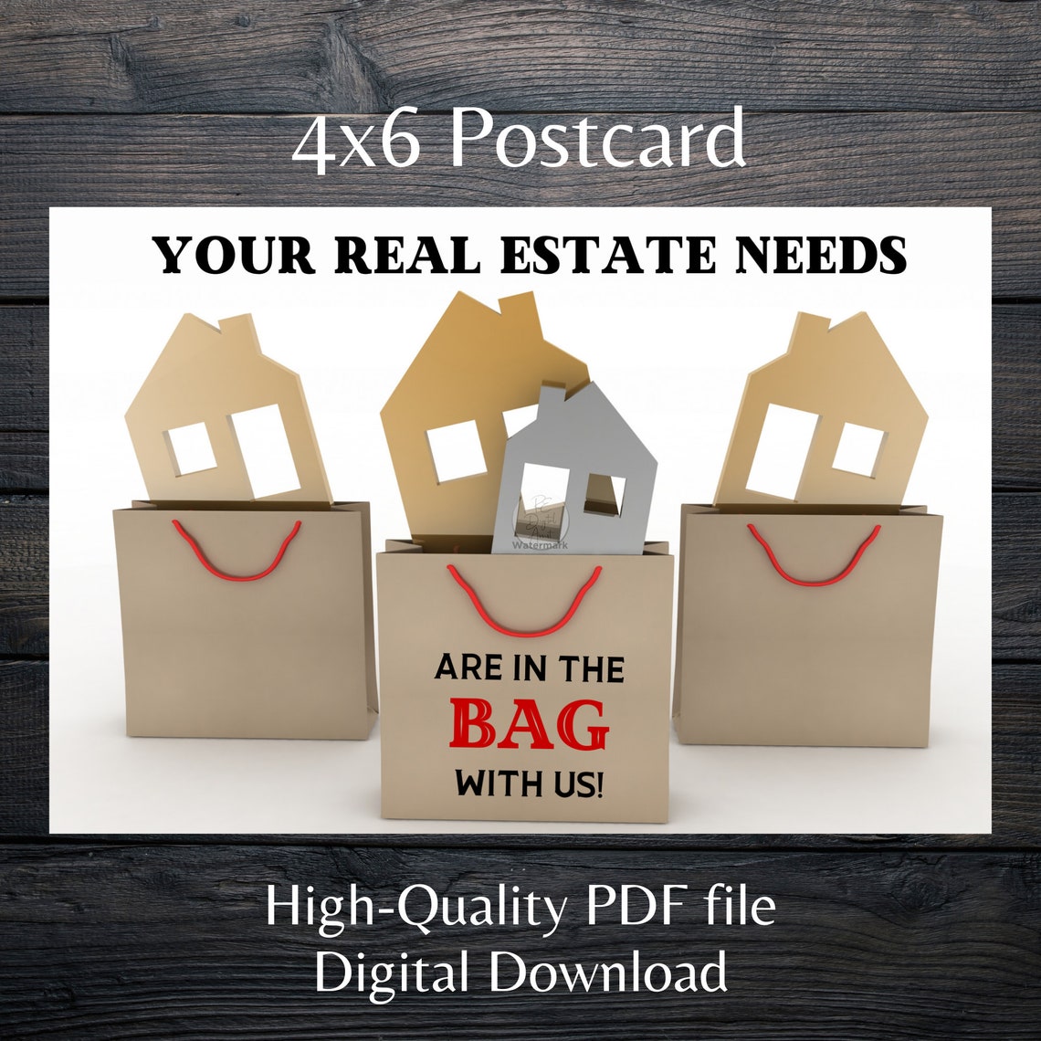 Real Estate Bag Marketing Giveaway Pop by Tag Postcard Front ...