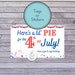 4th of July Pie Printable Business Marketing Tag Label Sticker - Etsy