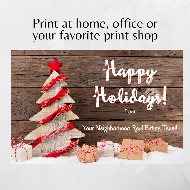 Holidays Christmas Neighborhood Real Estate Agent Team Broker Postcard ...