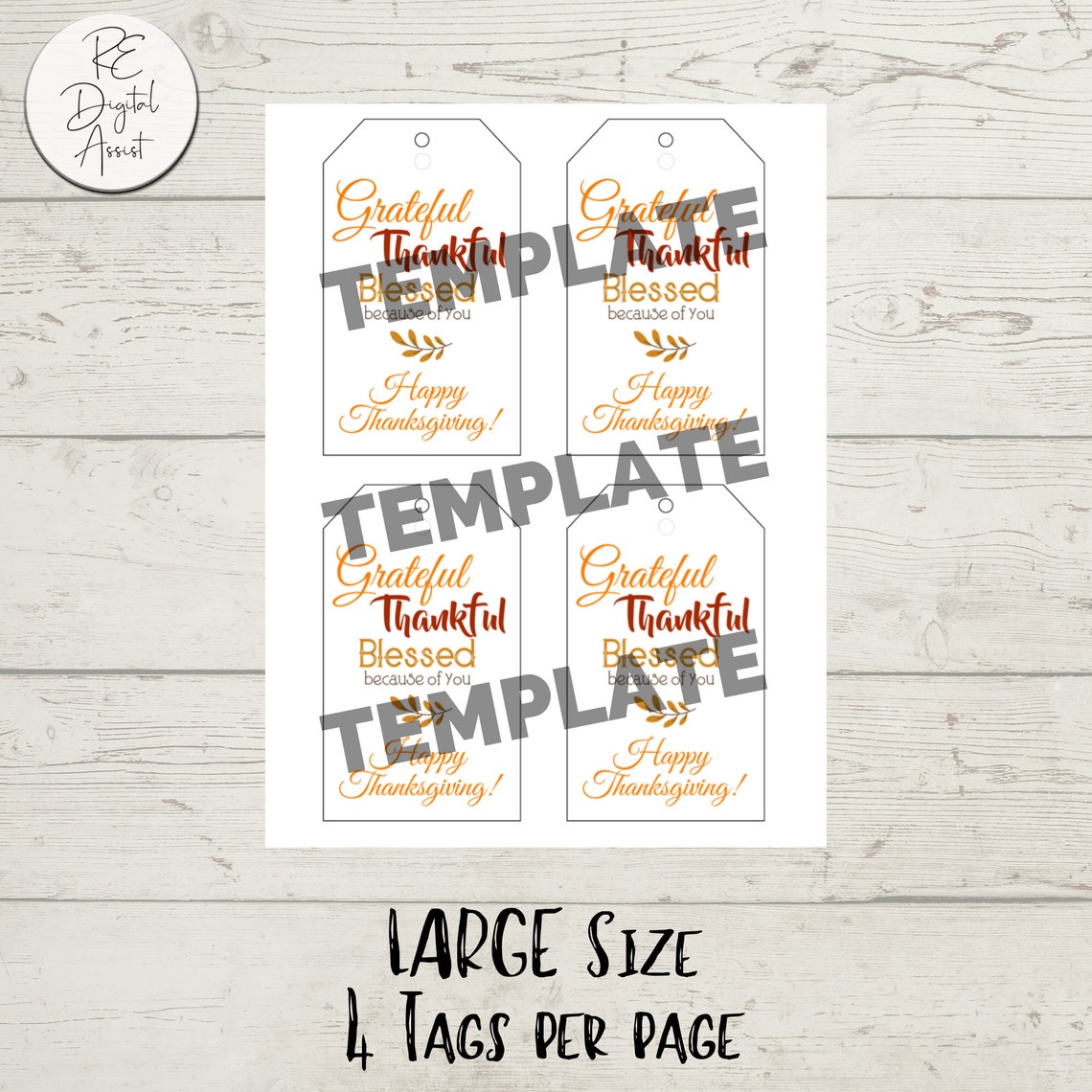 Thanksgiving Thankful Tags Printable Grateful Blessed Real - Etsy