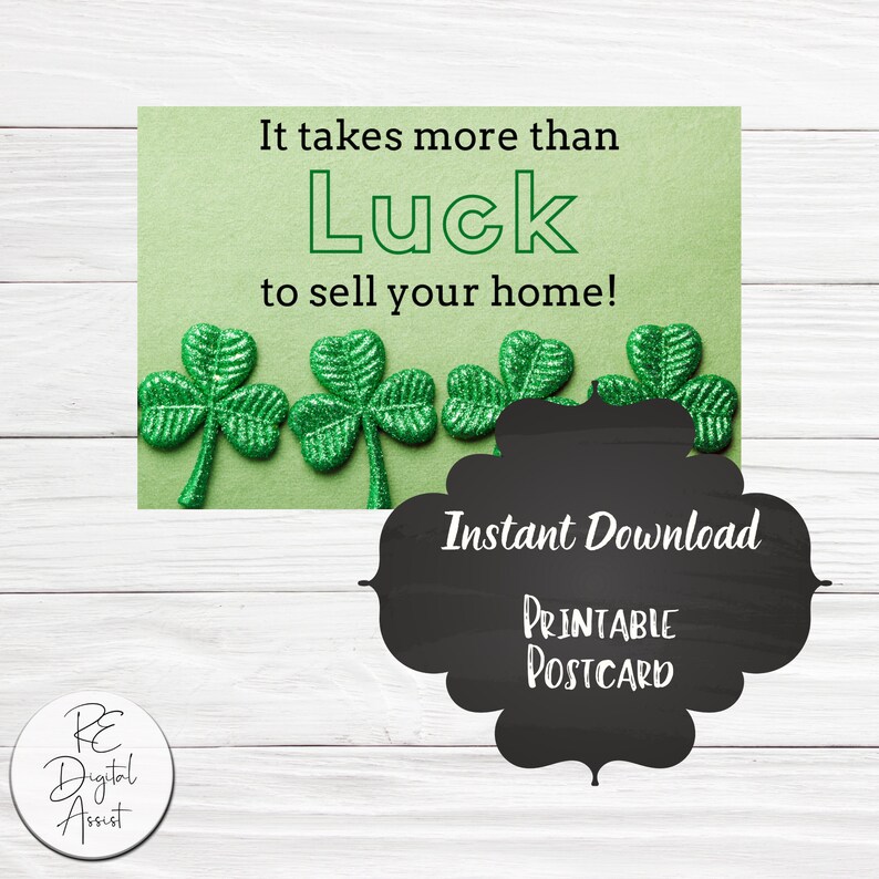 Real Estate St Patrick's Day Postcard March Real Estate - Etsy