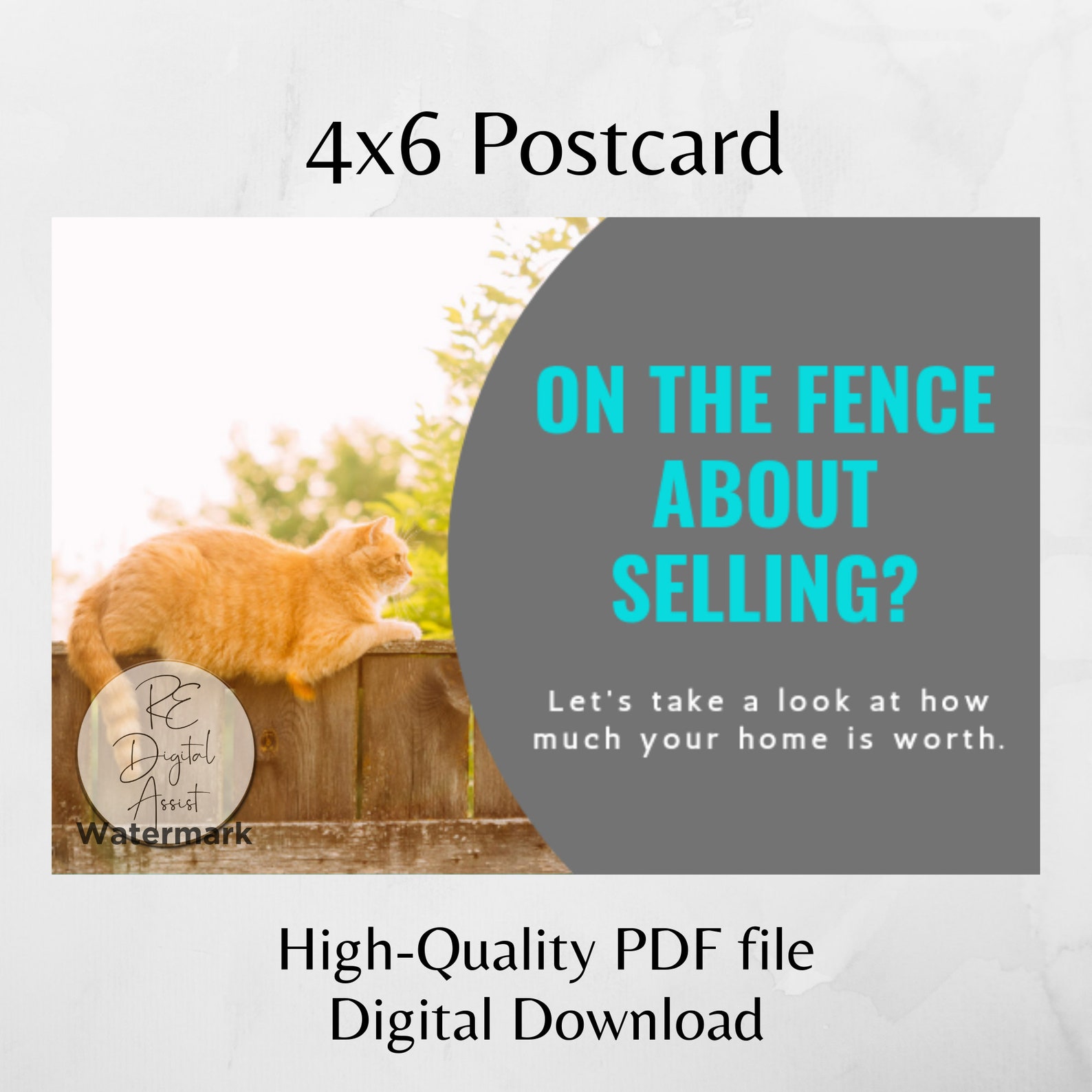 On the Fence Real Estate Farm Marketing Postcard Front Home - Etsy
