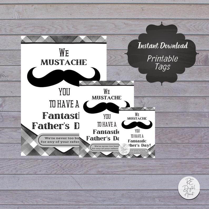 Father's Day Real Estate Pop by Tags, Mustache June PRINTABLE Popby ...