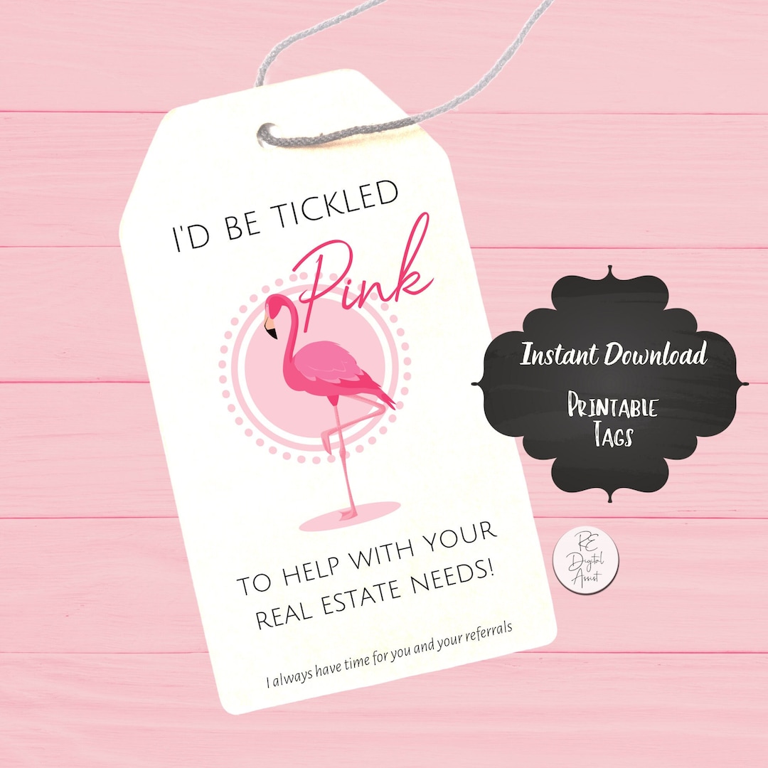 PRINTABLE Pink Flamingo Pop by Tags Business Referrals Real Estate ...