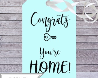 Printable Housewarming NEW HOME Tag Download Real Estate | Etsy
