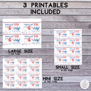 4th of July Pie Printable Business Marketing Tag Label Sticker | Real ...