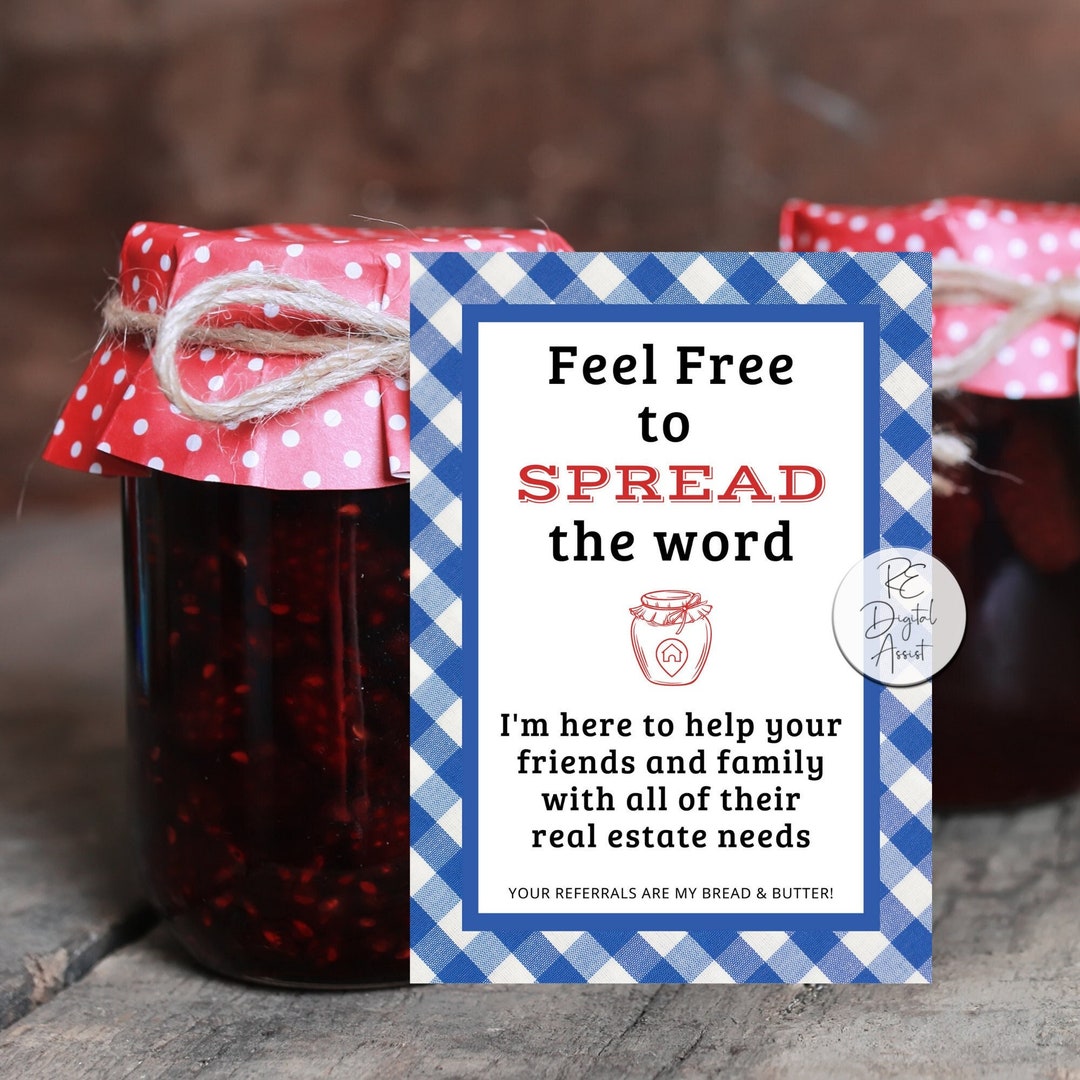 PRINTABLE Jam Spread Real Estate Pop by Gift Tags, Neighbor Referral ...