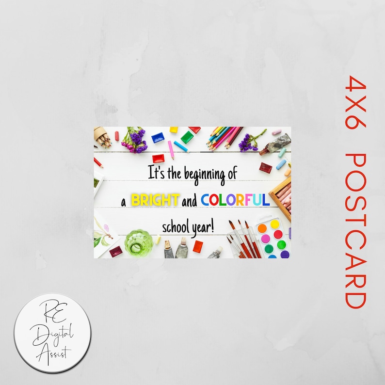 New School Year Colorful School Supplies Teacher Printable - Etsy