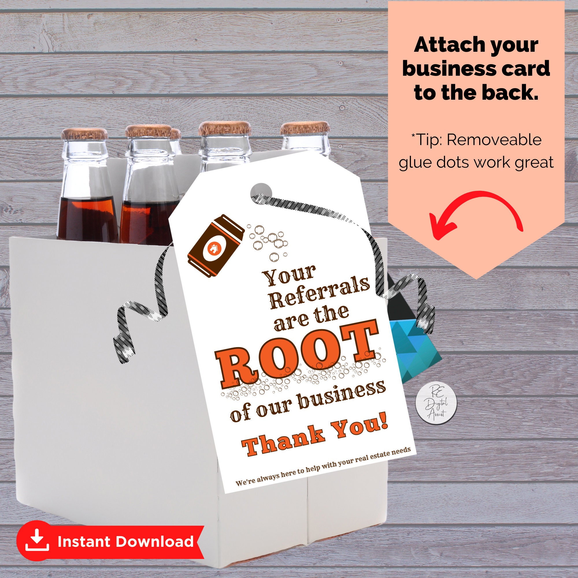 PRINTABLE Root Beer Pop by Tags Business Referrals, Real Estate Soda ...