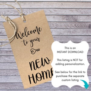 Printable Housewarming WELCOME HOME Tag Download, Real Estate Home ...