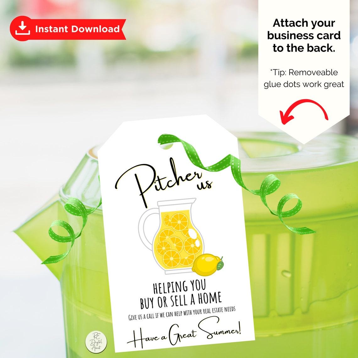 PRINTABLE Lemonade Pitcher Real Estate Pop by Tags Summer Pop - Etsy