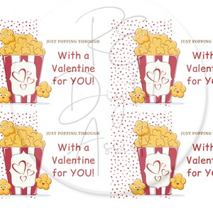 Printable Valentine's Popcorn Treat Tag Download, Class Valentine ...