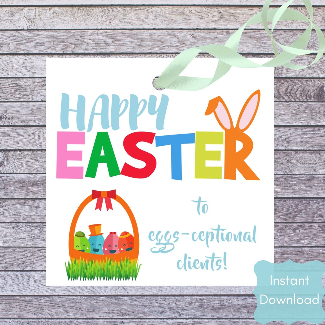 Printable Easter Egg Client Appreciation Tags PDF Labels | Real Estate ...