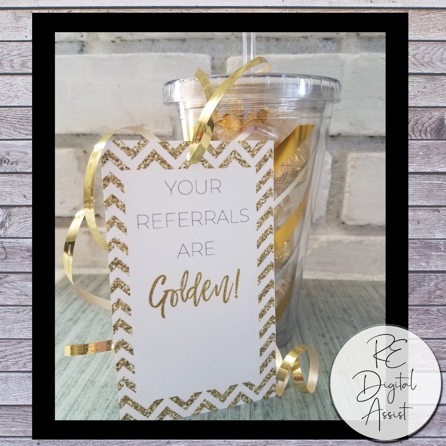 Real Estate Golden Referrals Gift Tag Printable Business - Etsy