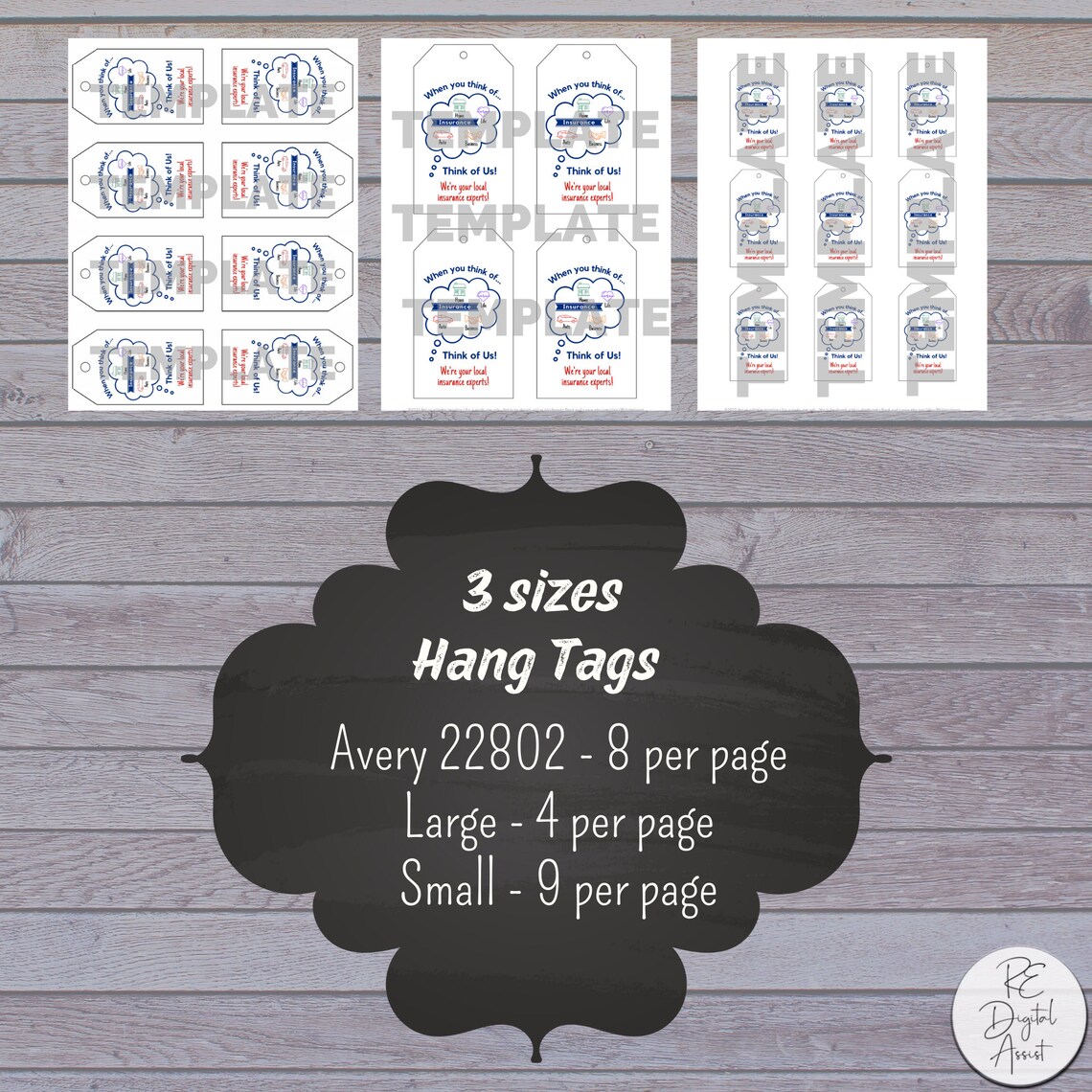 PRINTABLE Think of Insurance Tags Business Referrals Pop by - Etsy