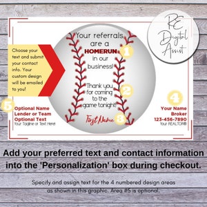 Baseball Business Marketing Custom Printable 4x6 Postcard Tag, Real ...