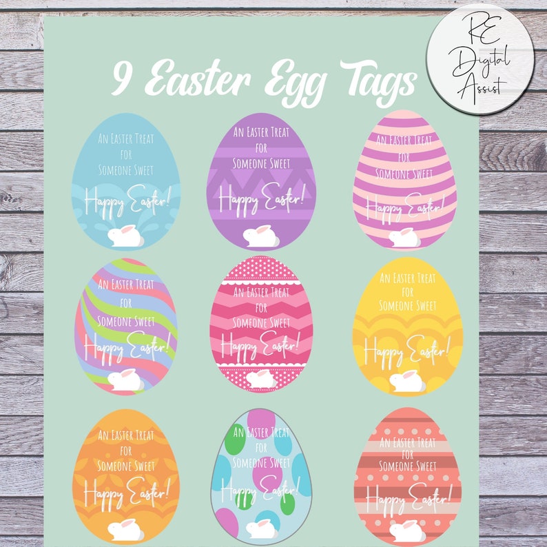 Easter Gift Tag Printable Labels Egg Candy Tags Easter Sweet - Etsy