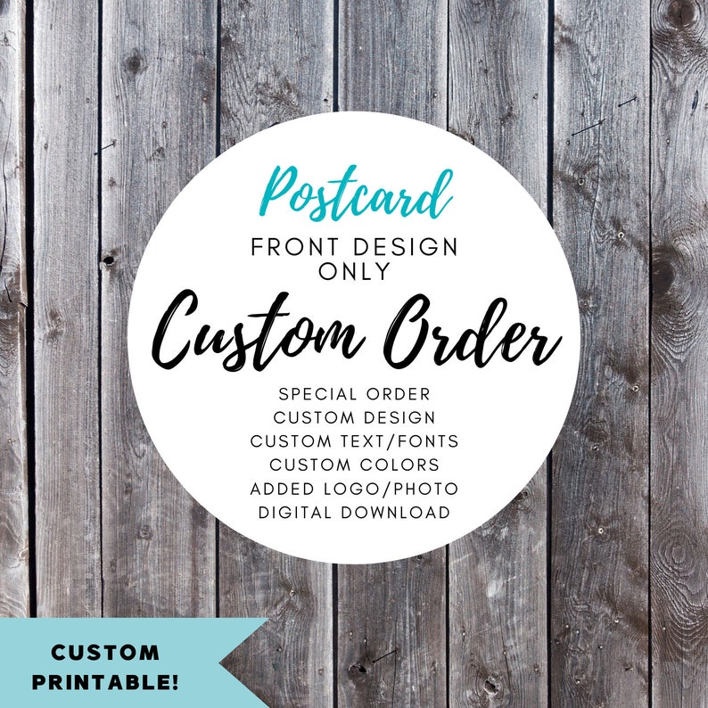 Custom Postcard Design Front Only Reserved | Etsy