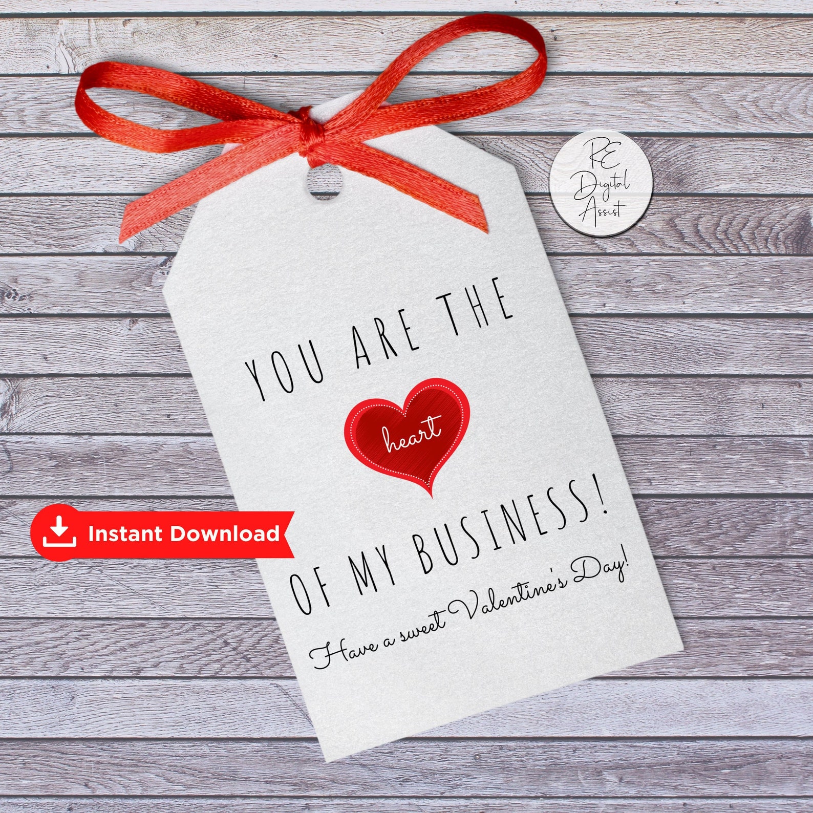 PRINTABLE Business Heart Appreciation Tag Download Client - Etsy
