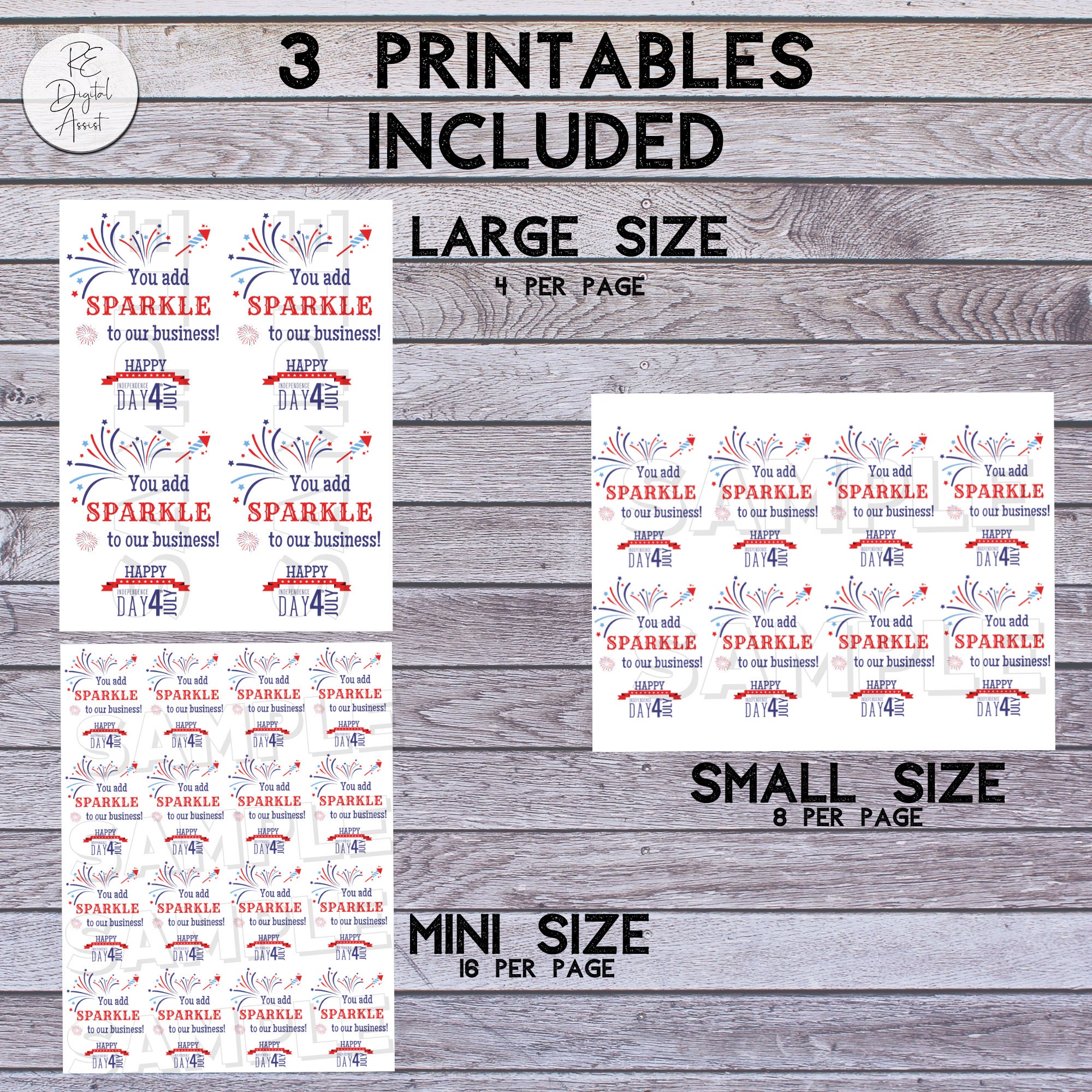 Real Estate 4th of July Printable Sparkler Fireworks Tag - Etsy