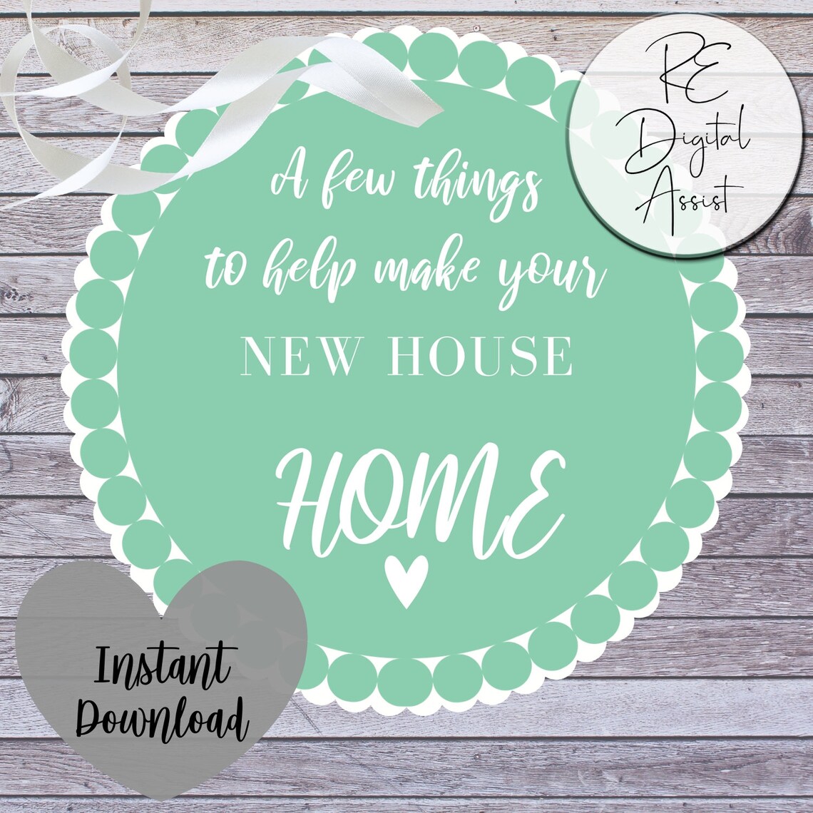 Housewarming Printable NEW HOME Card Tag Download Real Estate - Etsy