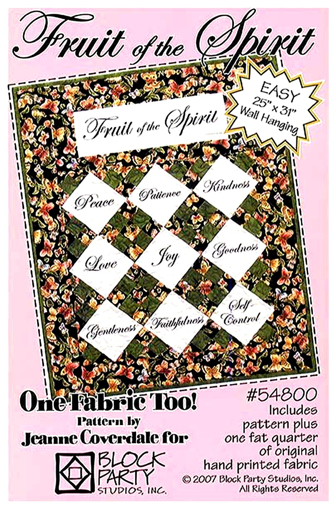 Fruit of the Spirit Pattern and White Cotton Panel Block Party - Etsy