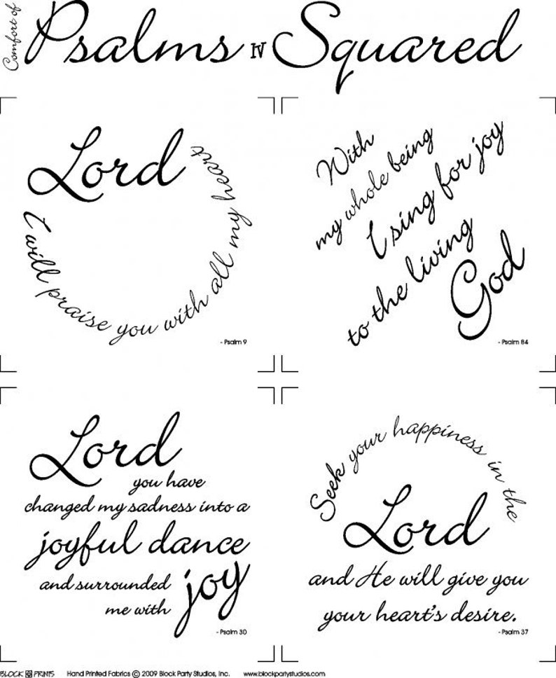 Comfort of Psalms Squared Quilting Panel - Etsy