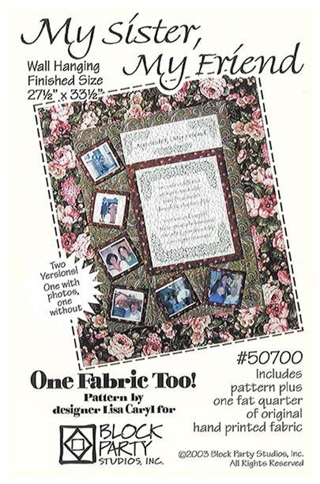 My Sister, My Friend Panel and Pattern - Etsy