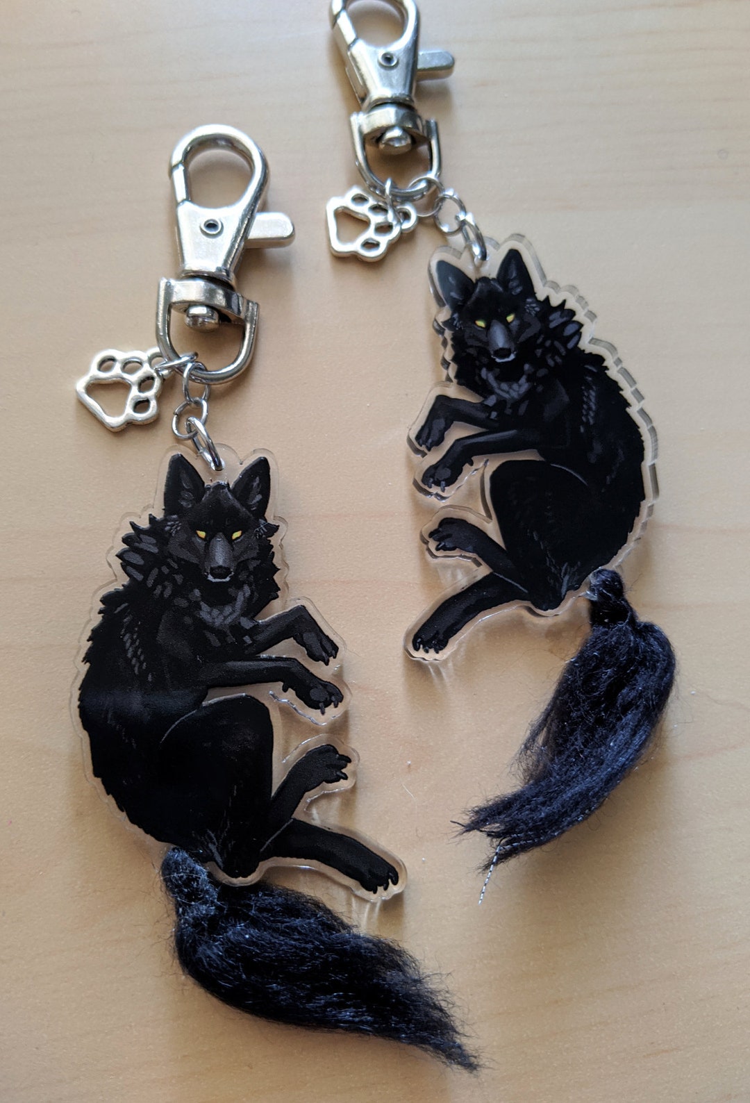 Wolf Soft Tail Acrylic Keychain - Etsy