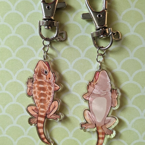 Embroidery Design Digitized Bearded Dragon Keychain 4 X 4 - Etsy