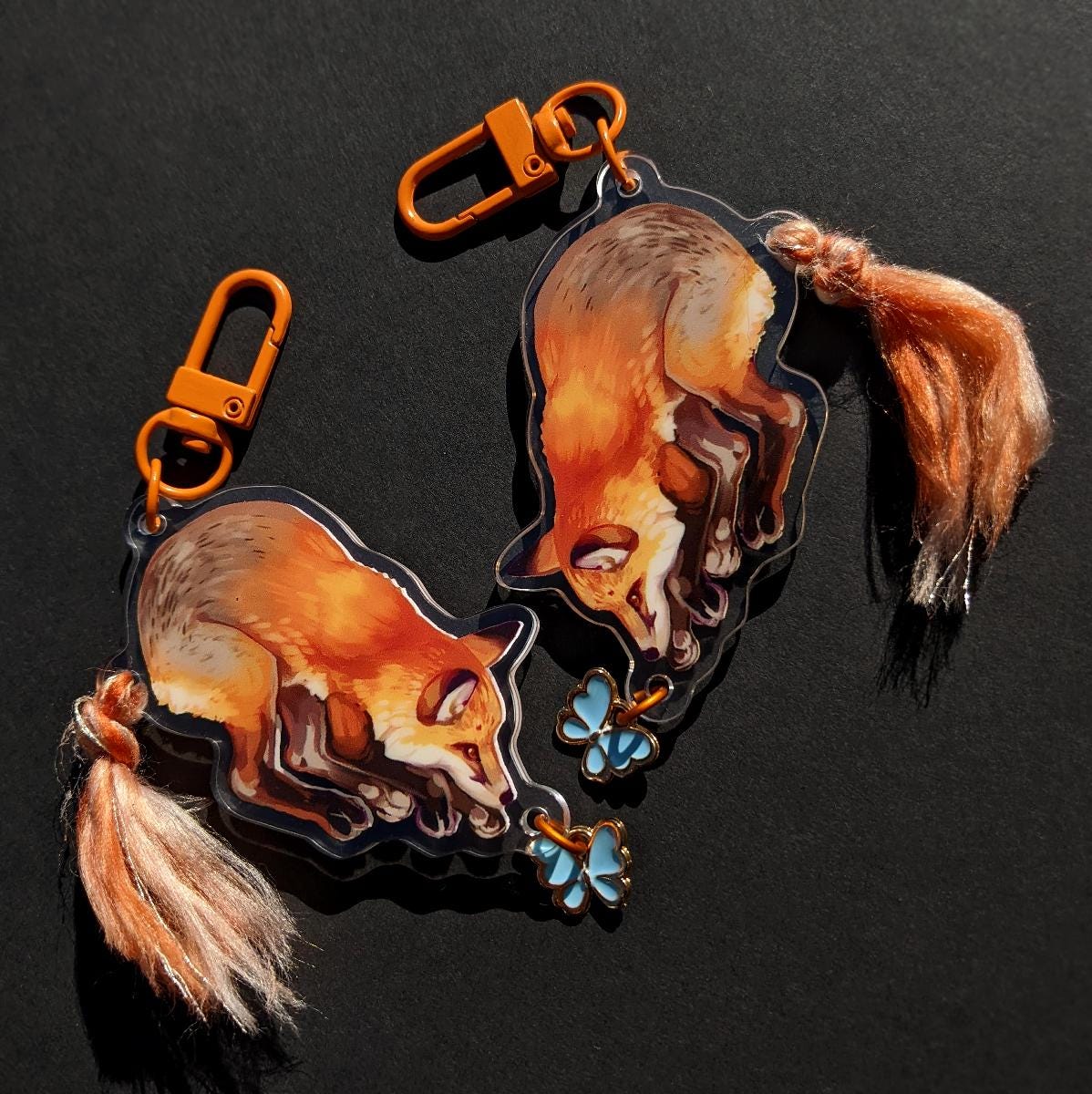 Red Fox Soft Tail Acrylic Keychain - Etsy