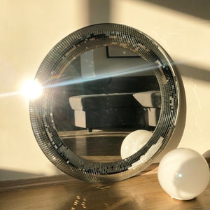 Large Round Mosaic Mirror Disco Ball Mirror Wall Mounted - Etsy